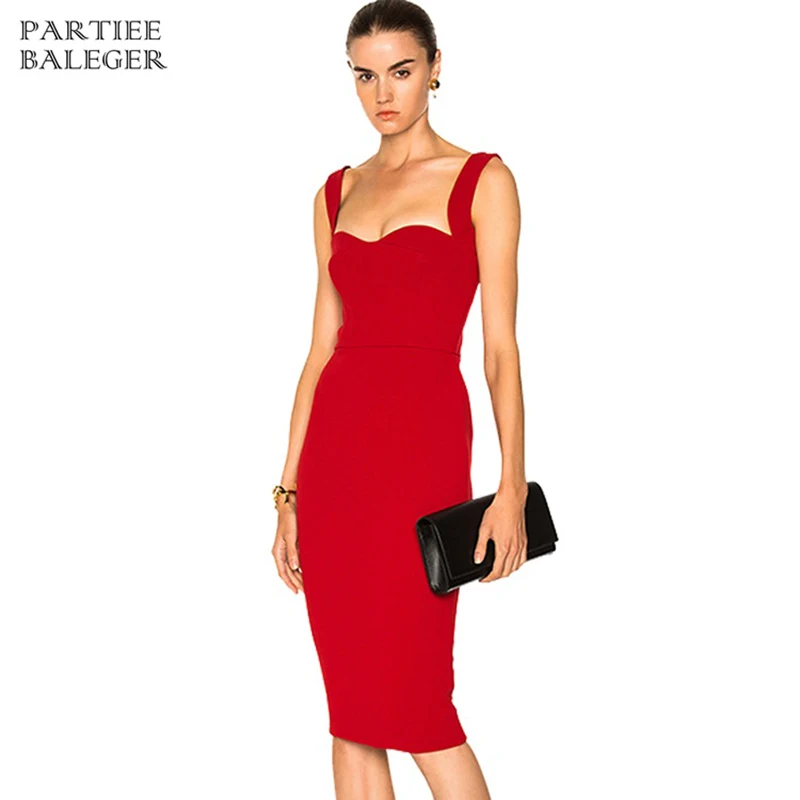 2019 Summer New Arrival Chic Elegant Red Sexy Sleeveless V Neck