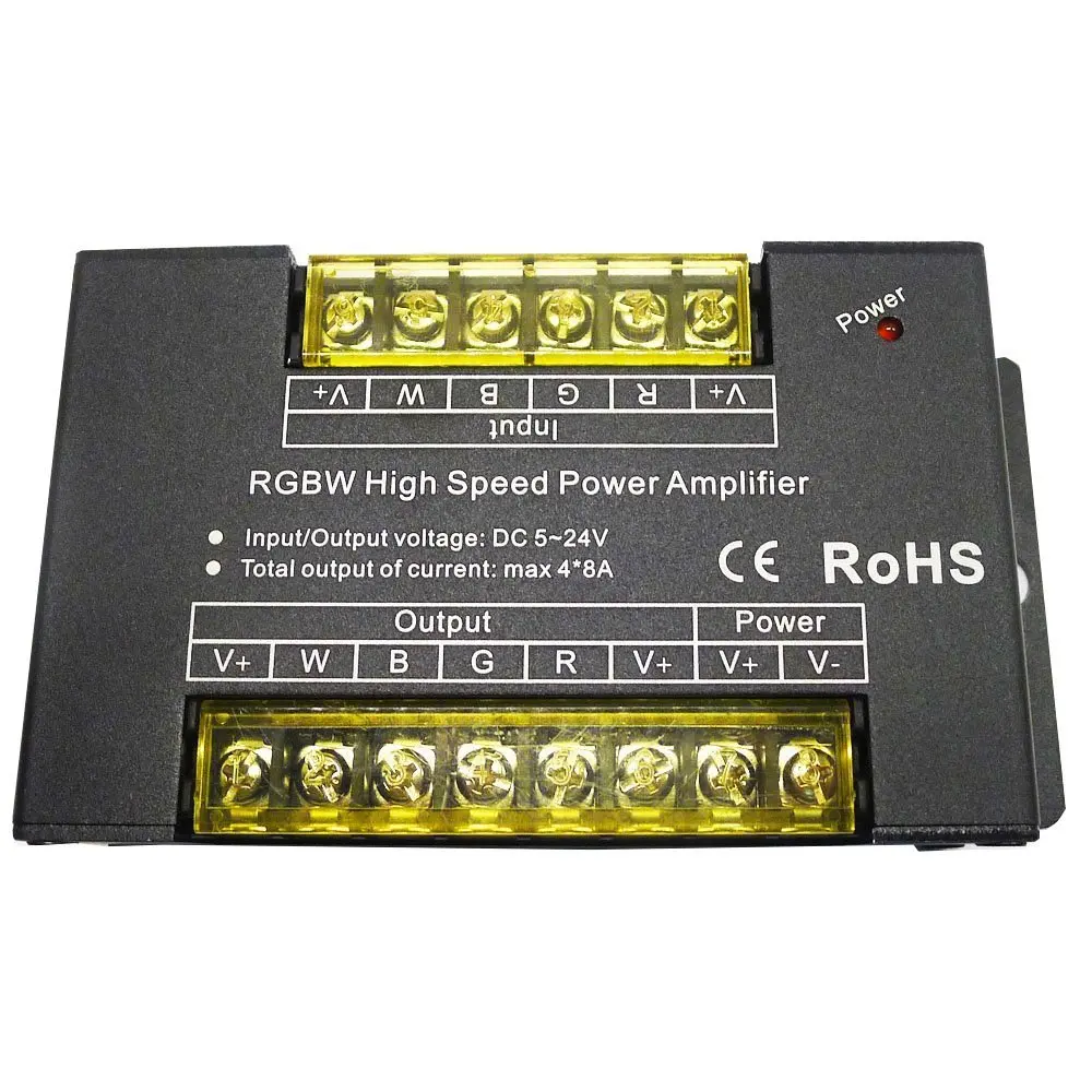 RGBW LED amplifier 8A*4CH aluminum high speed power amplifiers DC5 24V ...