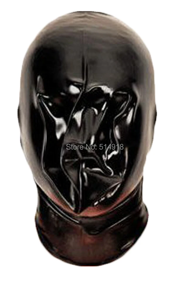 JustinLatex Black Latex Rubber Inflatable Hood with Nostril|rubber seal ...