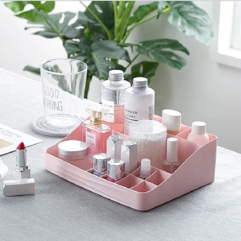 Fashion Cosmetic Storage Box Plastic multi grid for Jewelry Lipstick ...