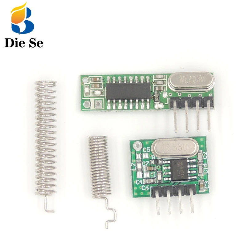 RF module 433Mhz superheterodyne receiver and transmitter with antenna ...