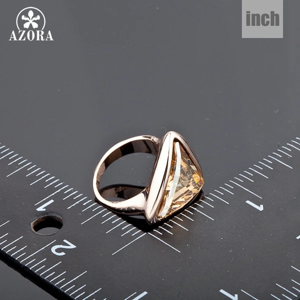 AZORA розовое золото цвет треугольник золотого цвета Stellux Австрийский Кристалл кольцо TR0015
