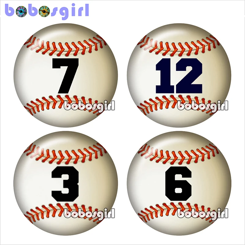 baseball numbers sport 1 100 12pcs mixed 12mm/18mm/20mm/25mm Round ...