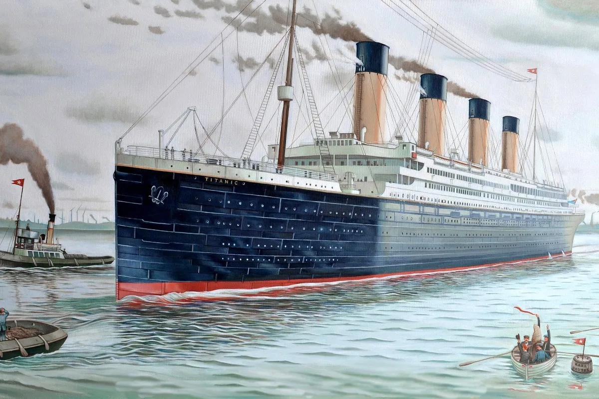 The-great-ship-Titanic-painting-TQX248-custom-print-fabric-poster-frame ...