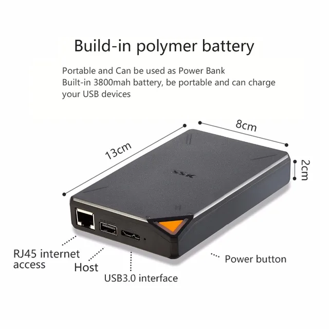 SSK Portable Wireless External Hard Drive 1-2TB Cloud WiFi Storage ...