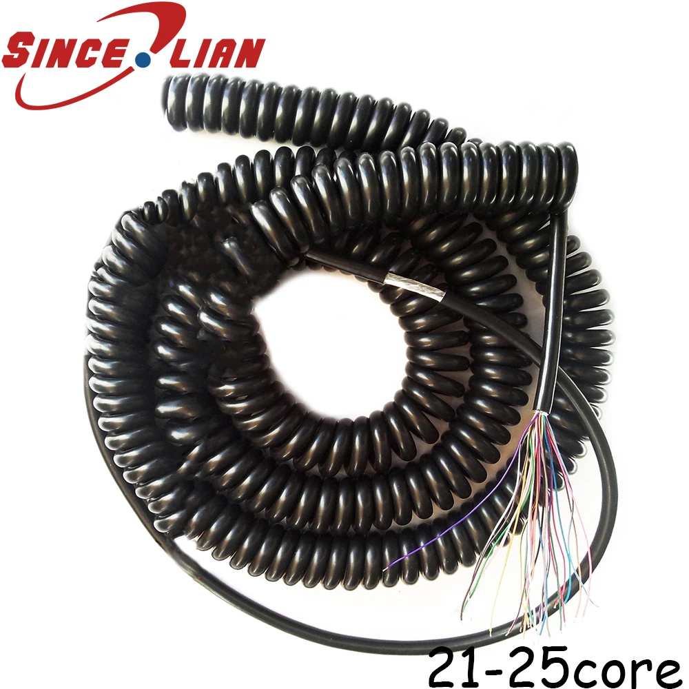 21 Core 25 Cores Spring Spiral Wire Cable Coiled Line for CNC Handheld ...