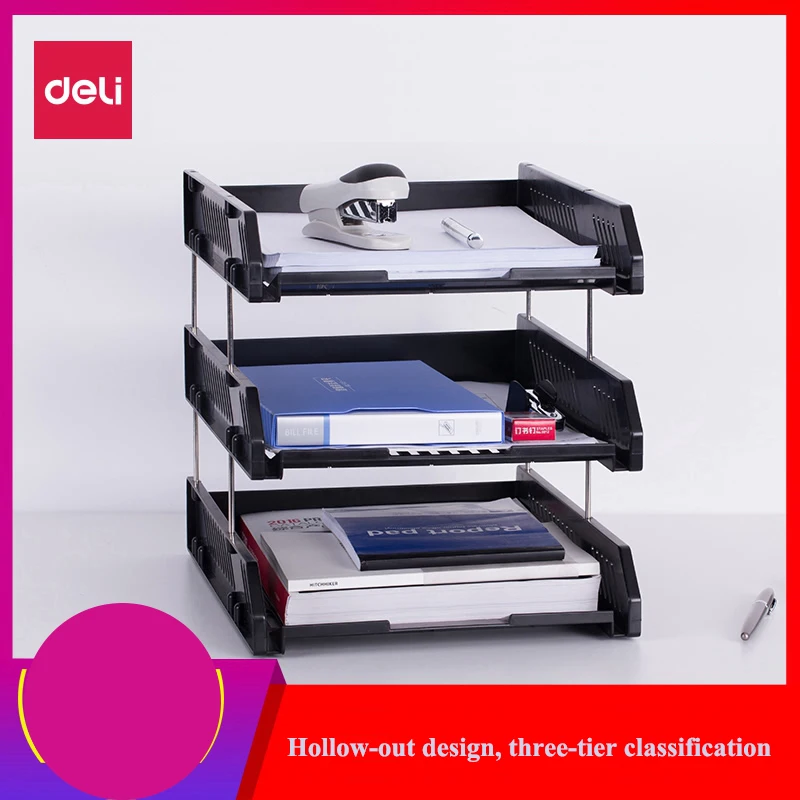 Deli 9209 Plastic Document Tray 3 Layer Ps File Basket File Tray ...