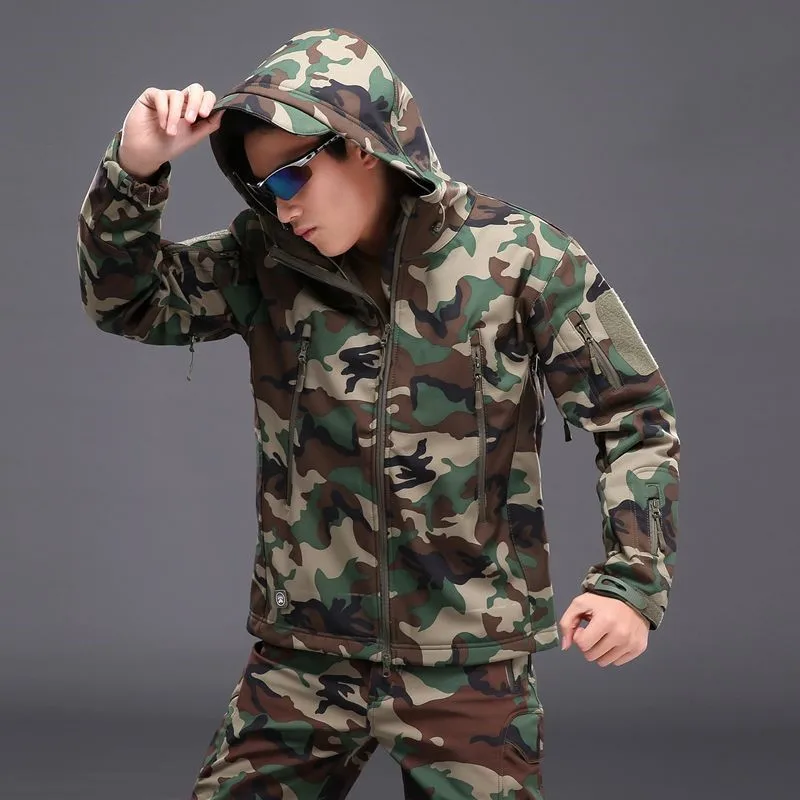 Army Waterproof Windbreaker Raincoat Camouflage Coat Military Jacket ...