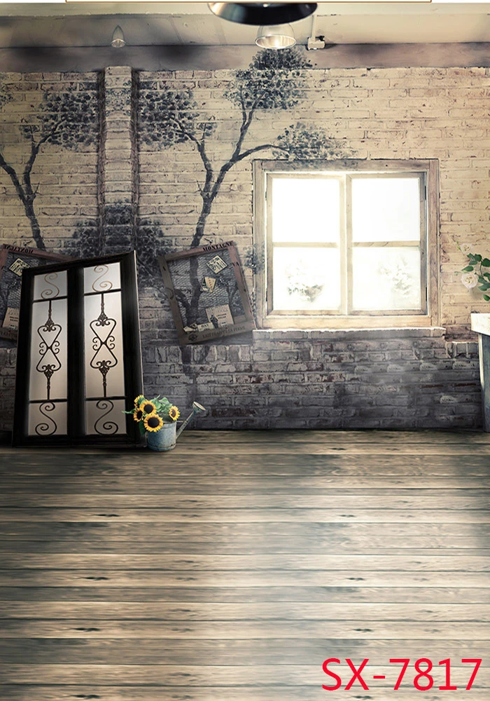 Wedding Tree Painting Window Wall Photography Backdrops Wood Floor ...