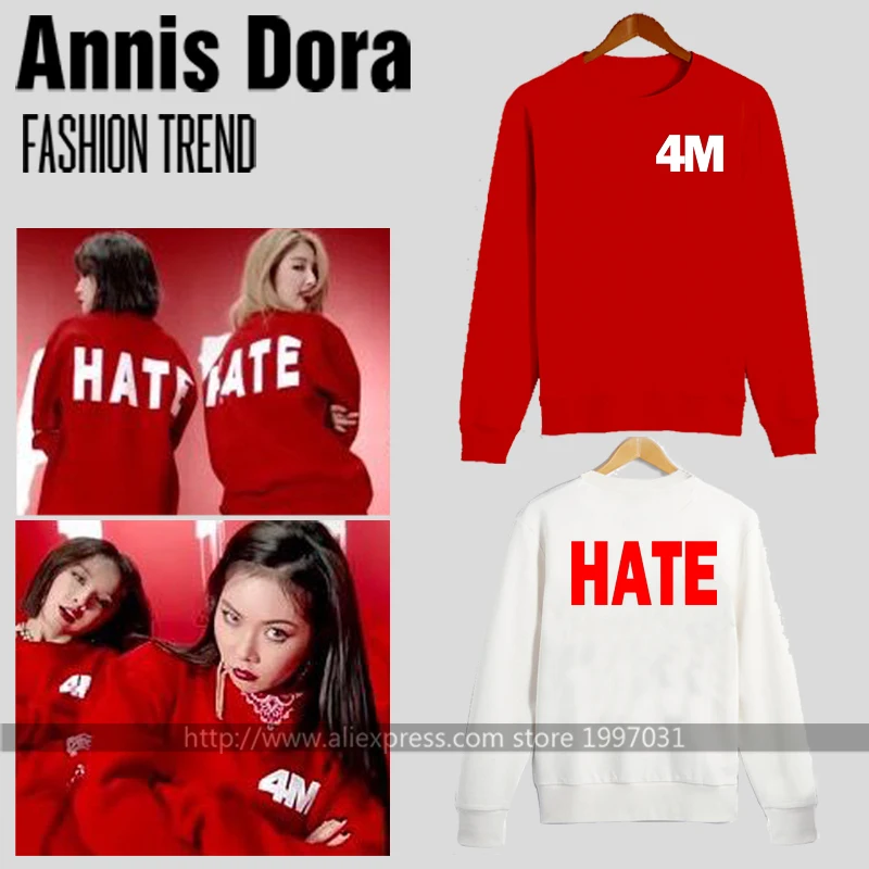 KPOP suéter de 4 minutos, jerseys del mismo estilo, jinrei, rmx, hate ...