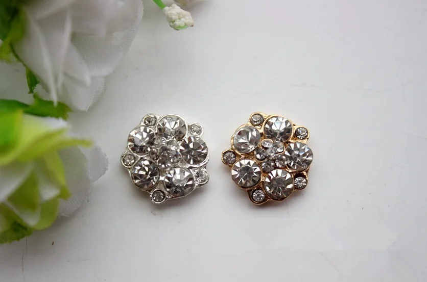 Botones de metal con diamantes de imitación chapados en oro y plata ...