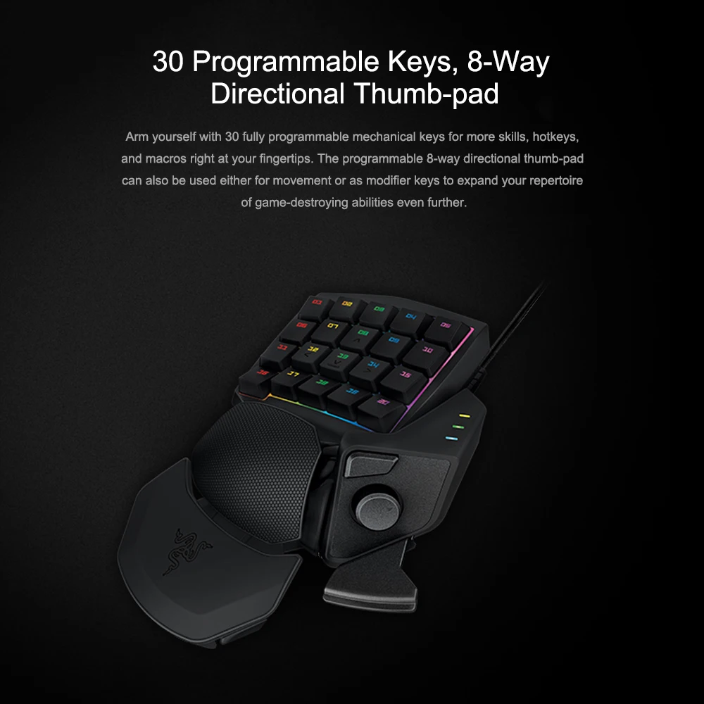 Razer Orbweaver Chroma Mechanical Keyboard 30 Progammable Keys Wired ...