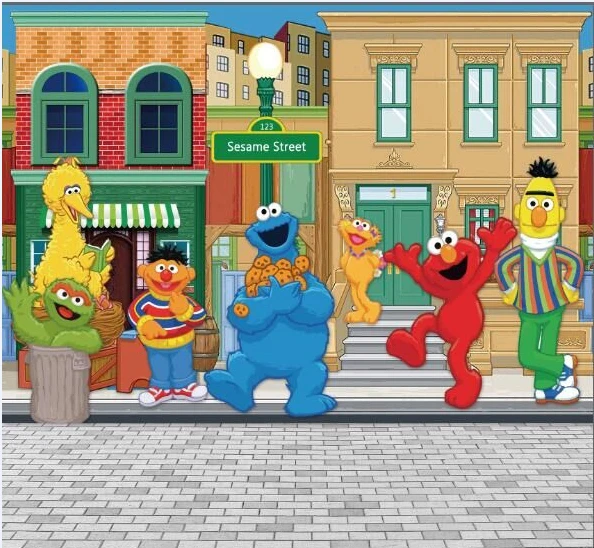 5x7FT Sesame Street Pavement Elmo World Shop Custom Photography Studio ...