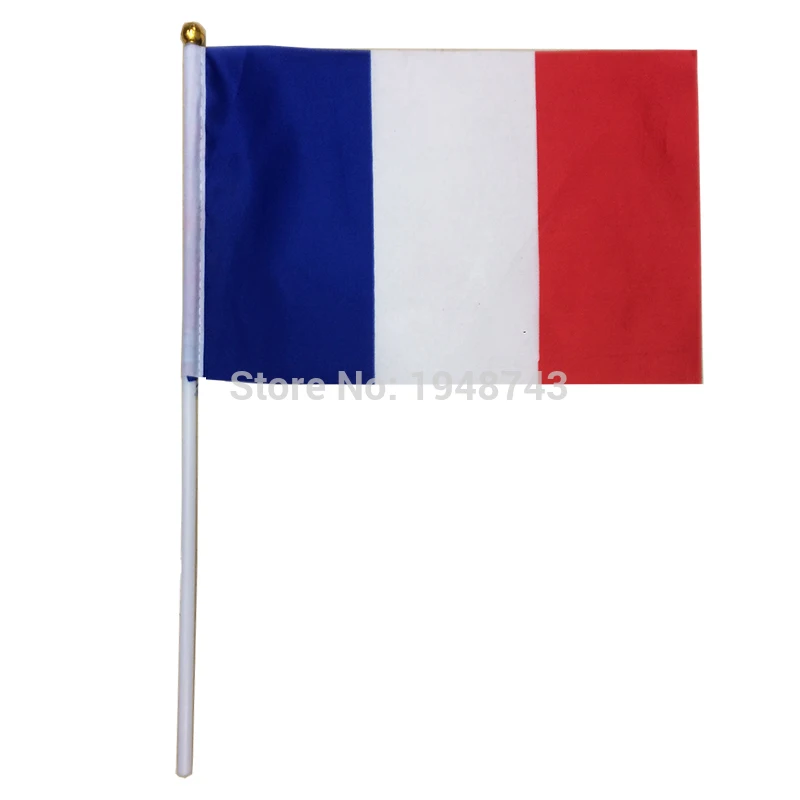 2017 10pcs the Small French flag 14*21CM France Flag the hand national ...