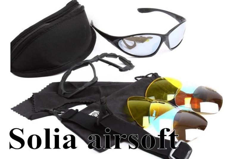 C4 IPSC UV400 Eye Protection Sun Glasses goggle 4 Lens Outdoor Sports ...