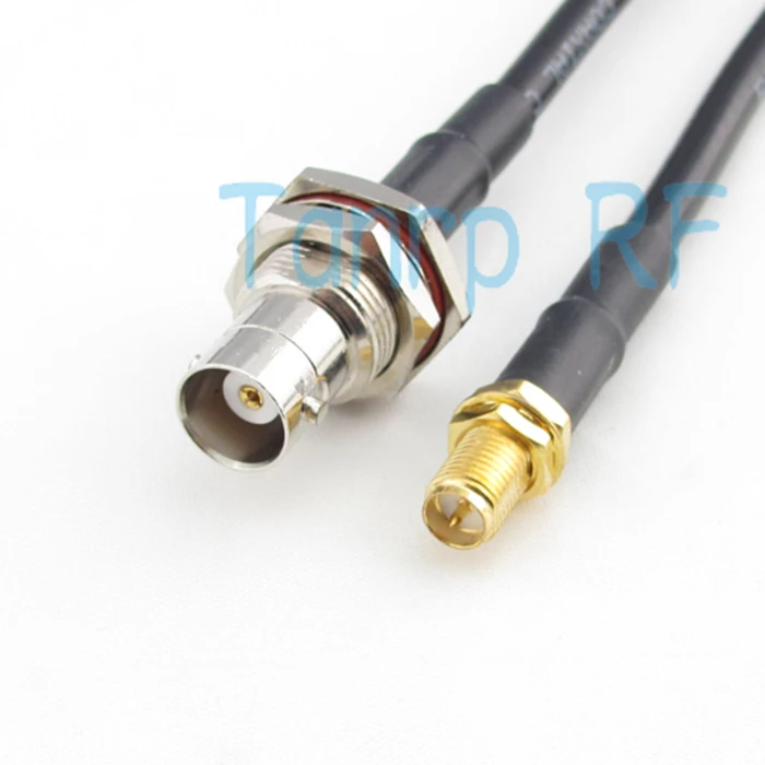 3feet 1m BNC female nut bulkhead to RP SMA female jack RF connector ...