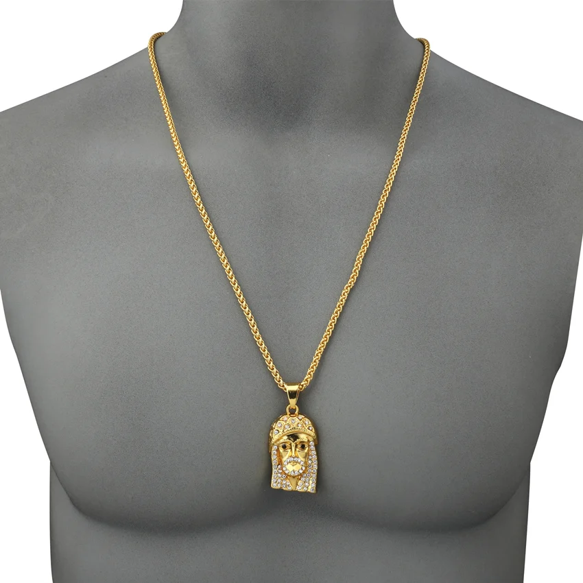 High quality Jesus Piece necklaces Charm Chain bling long pendants ...