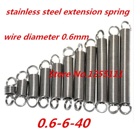 30 unids/lote 0.6*6*40mm de acero Inoxidable muelle helicoidal, 0.6mm ...