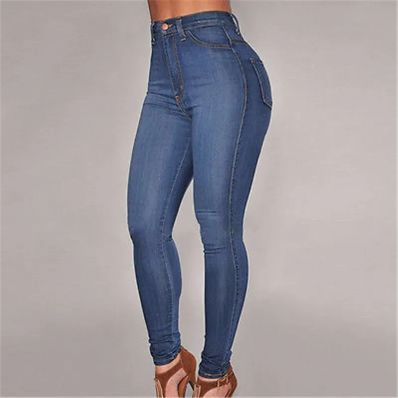 2016 Fashion Sexy Women Denim Skinny Pants High Waist Stretch Jeans