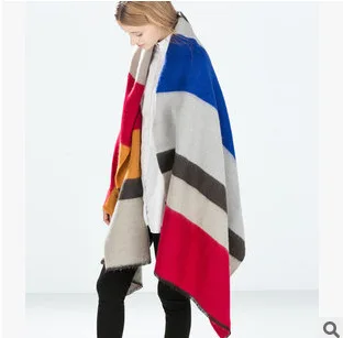 High quality scarf, European high end fashion scarves, colored striped ...