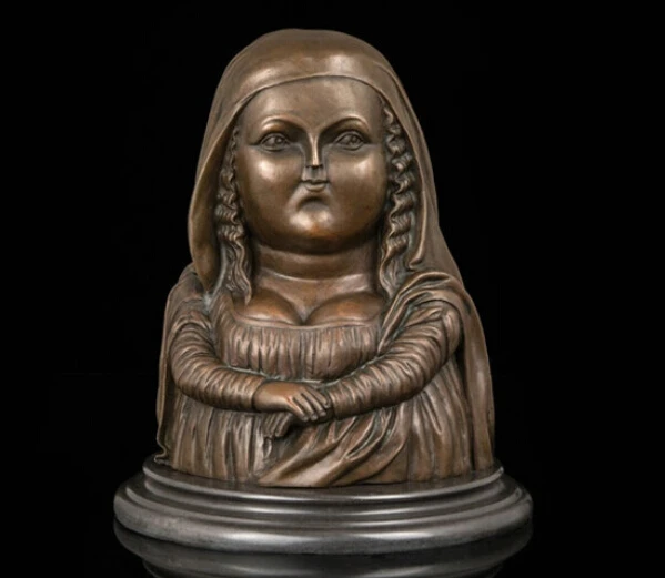 Art Deco Sculpture "Unusual Mona Lisa" Fat Mona Lisa Bust Bronze Statue ...