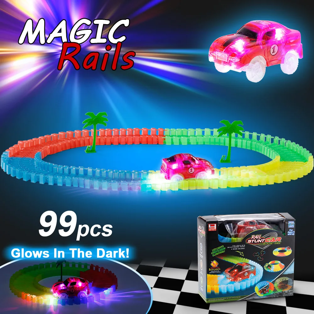 New Flexible Track Glowing Racing Track Set Glow in Darkness Toys with ...