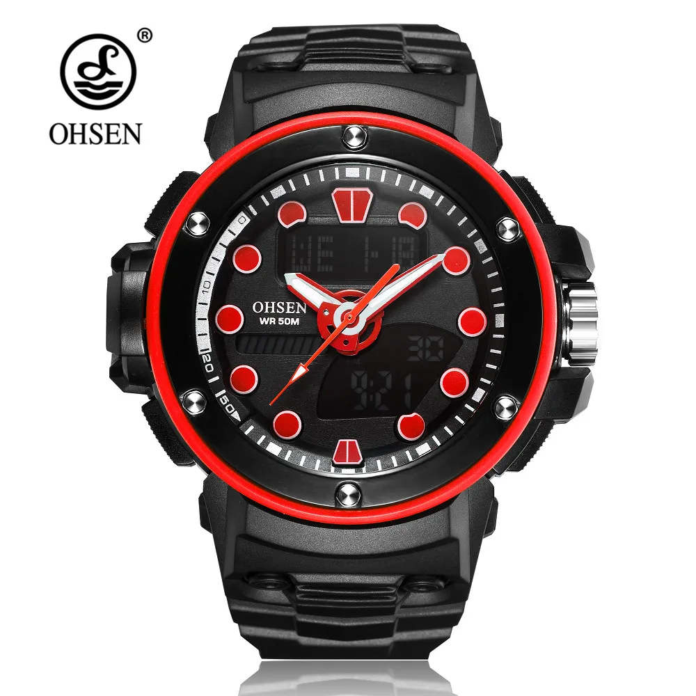 Fashion OHSEN Digital Quart Watch Men Swim Sports Watch Digital ...