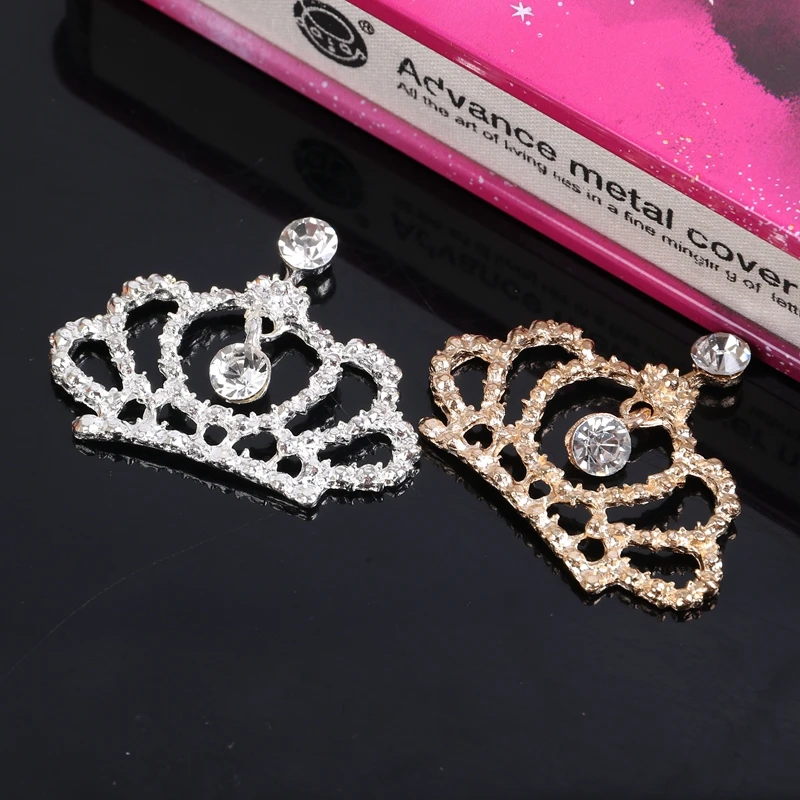 2016New-50Pcs-Alloy-Rhinestone-Crown-Buttons-for-Wedding-Decoration-and ...