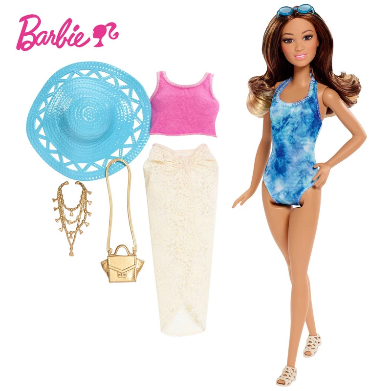 Original Barbie Doll Resort Doll Gift Set Swimsuit Dress dolls Boneca ...