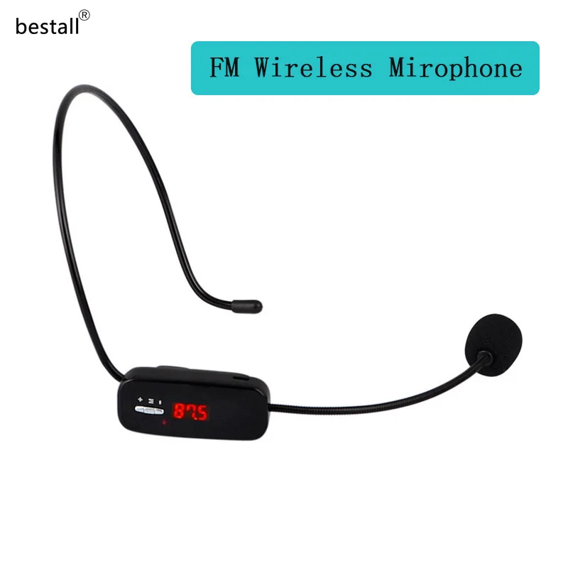 FM Wireless Microphone Headset Megaphone Radio Multi channel Micphone ...