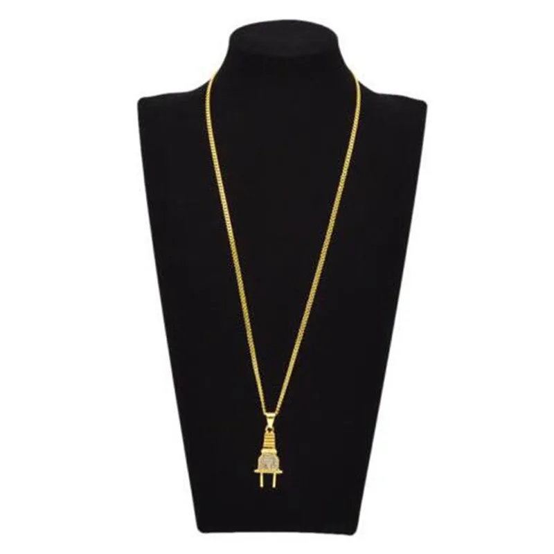 Punk Men Women Alloy Electrical Plug Chain Necklace Gold/Silver Color ...