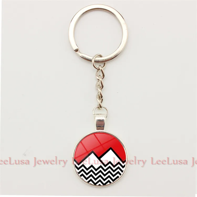 Twin Peaks Charm Key Chain Glass Dome Pendant Keychains Alloy Ziny ...