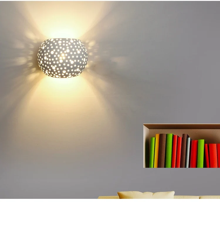 Elegant hand made gypsum wall light, plaster wall lamp, G9 LED bulb 5W ...