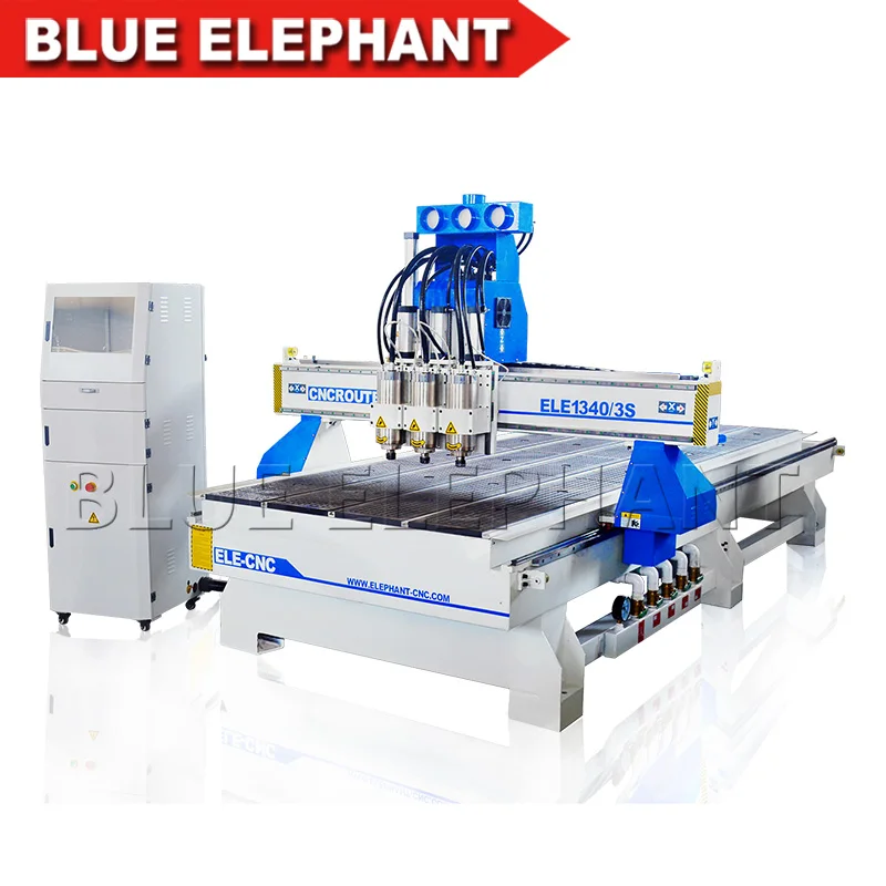 1340 3-spindle Cnc Router Machine , High Precision Cnc Routers For Wood ...