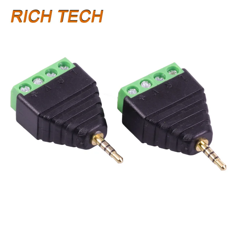 15 pcs 4 Pole Stereo Male to AV Screw Terminal Stereo Jack 2.5 mm male ...