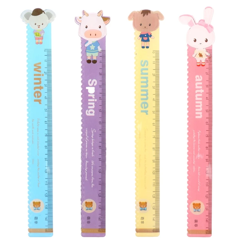Cute Ruler Cartoon Animal Wave Line Straight Ruler Drawing Bookmark ...