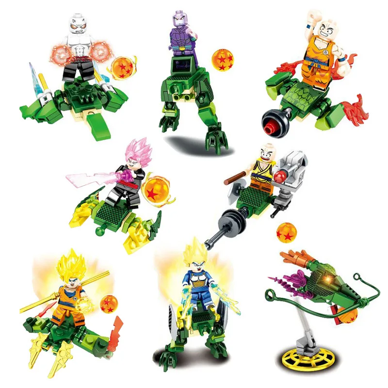 NEW 8in1 Dragon Ball Figure Z Son Goku Vegeta Krillin Dragon Building ...