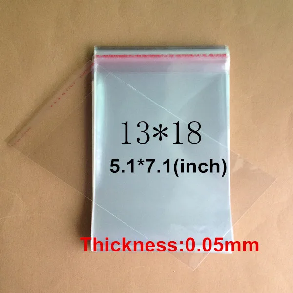 1000 X 13 X 18 Cm Clear Self Adhesive Seal Big Plastic Opp Bags Gift