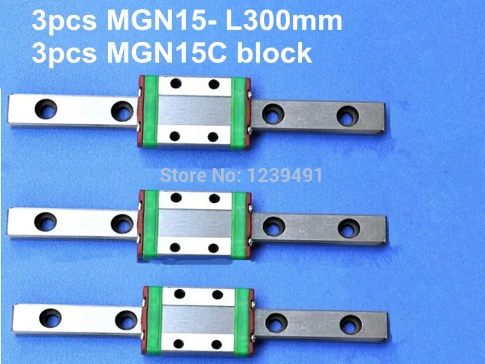 3Pcs MGN15 L300mm Linear Rail + 3Pcs MGN15C Carriage|linear rail|rail ...