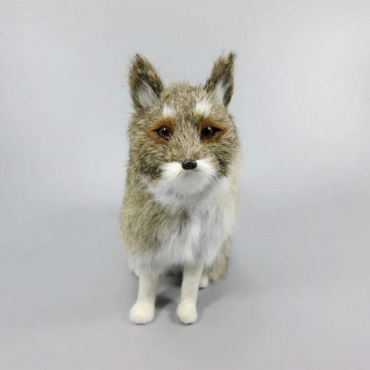 Simulation Cute Squatting Wolf 21x10x24cm Model Polyethylene&furs Wolf ...