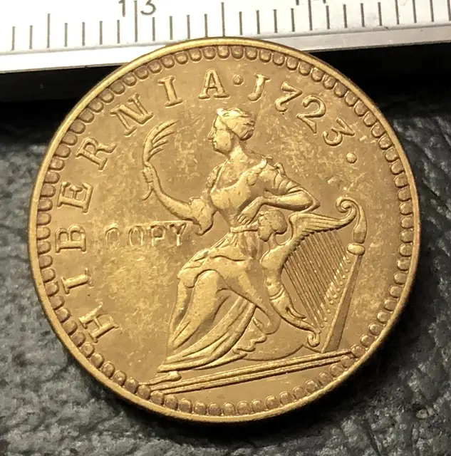 1723 Ireland 1 Farthing George I Copper Metal Copy Coin-in Non-currency ...