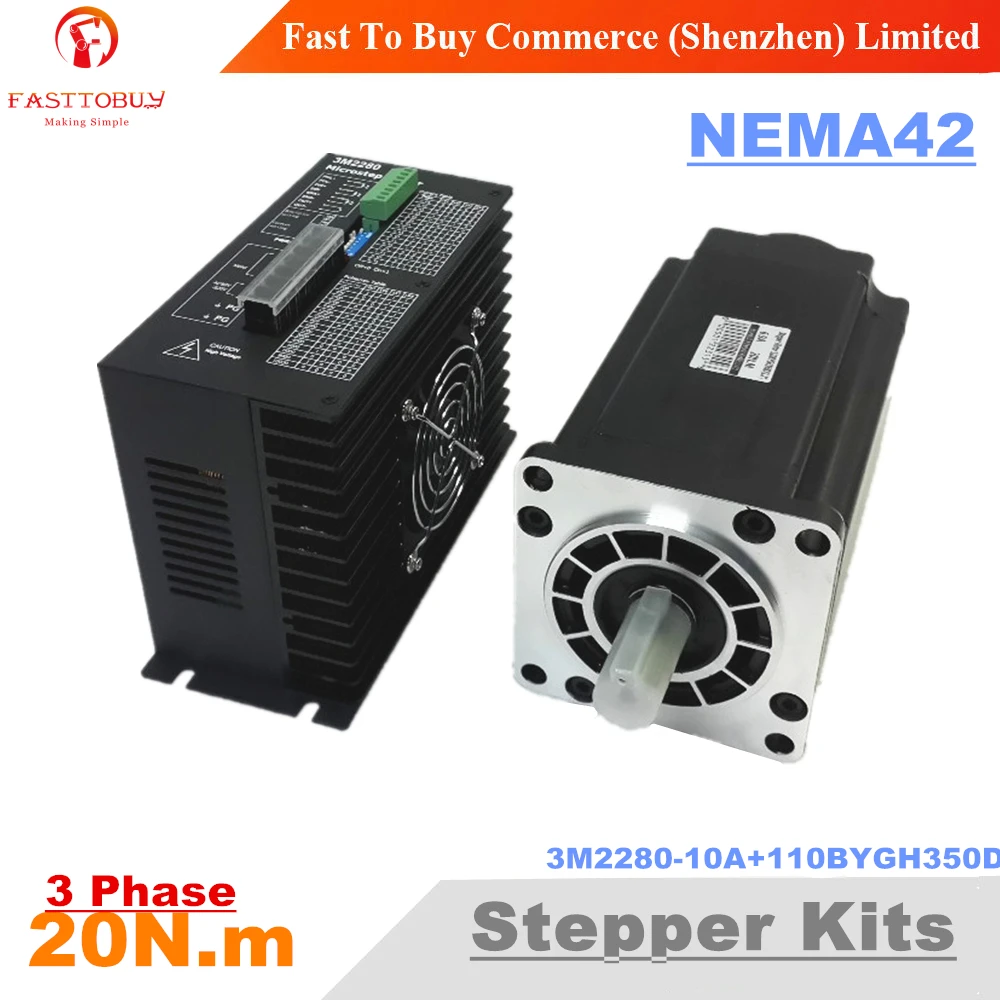 Buy Nema42 20N.m Stepper MotorDrive Kits 3Phase 6.9A 110mm NEMA42 ...