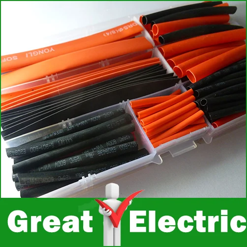 150PCS 8 Sizes 2 Color Heat Shrink Tubing Heat Tube Kit Transparent ...