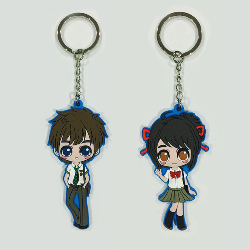 New Anime Your Name Taki&Mitsuha Keychain Kiminonawa Cute Silicone ...