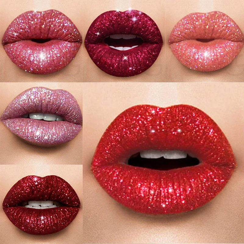 2 In 1 Double-headed Diamond Lip Gloss Lip Liner Long-lasting Non-stick ...