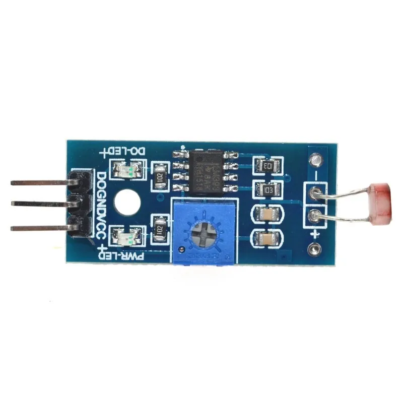 Photoresistor Light Detection Sensor with LM393 comparator.