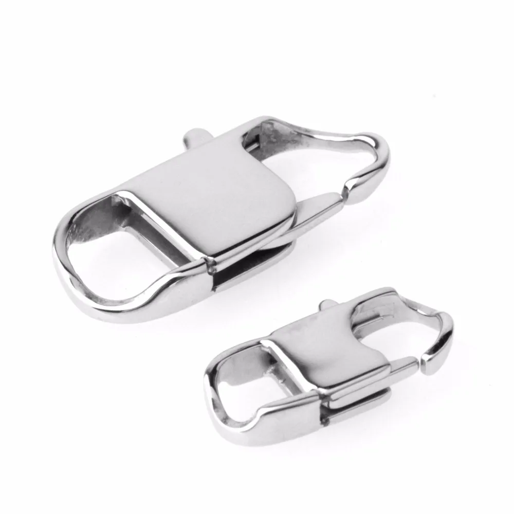 100pcs 18/22/26/32mm Silver Color Stainless Steel Lobster Buckle End ...