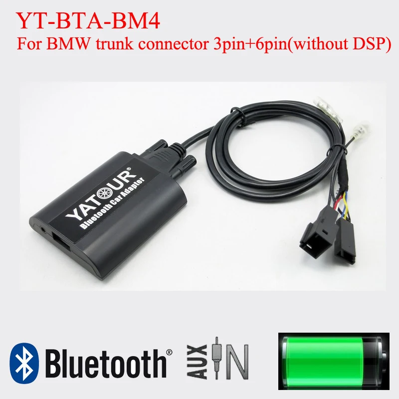 Yatour Adaptador de audio Bluetooth para coche, Conector de maletero BMW, radio de 3 pines + 6 ...