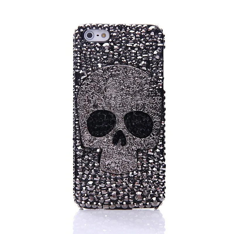 Diamond-Metal-saphire-eye-Skull-phone-case-For-iPhone-15-pro14-12-11-13 ...
