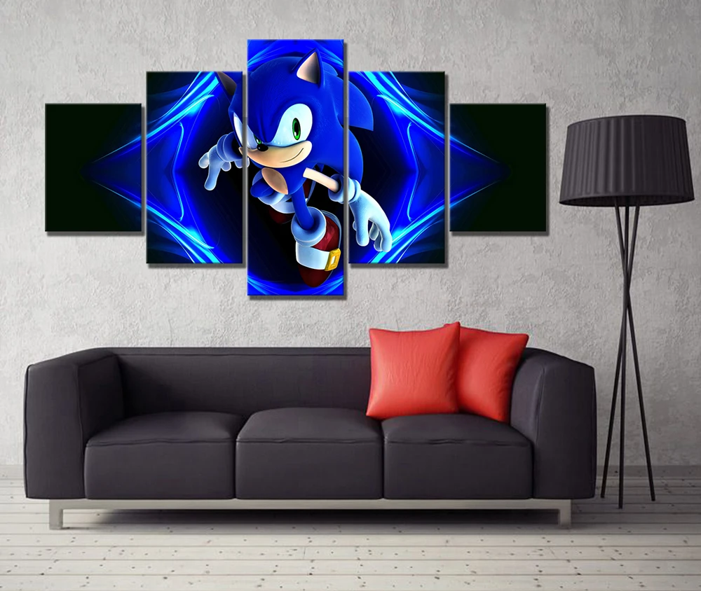 Original Abstract Sonic The Hedgehog Pop Art Painting Deco Artwork For ...